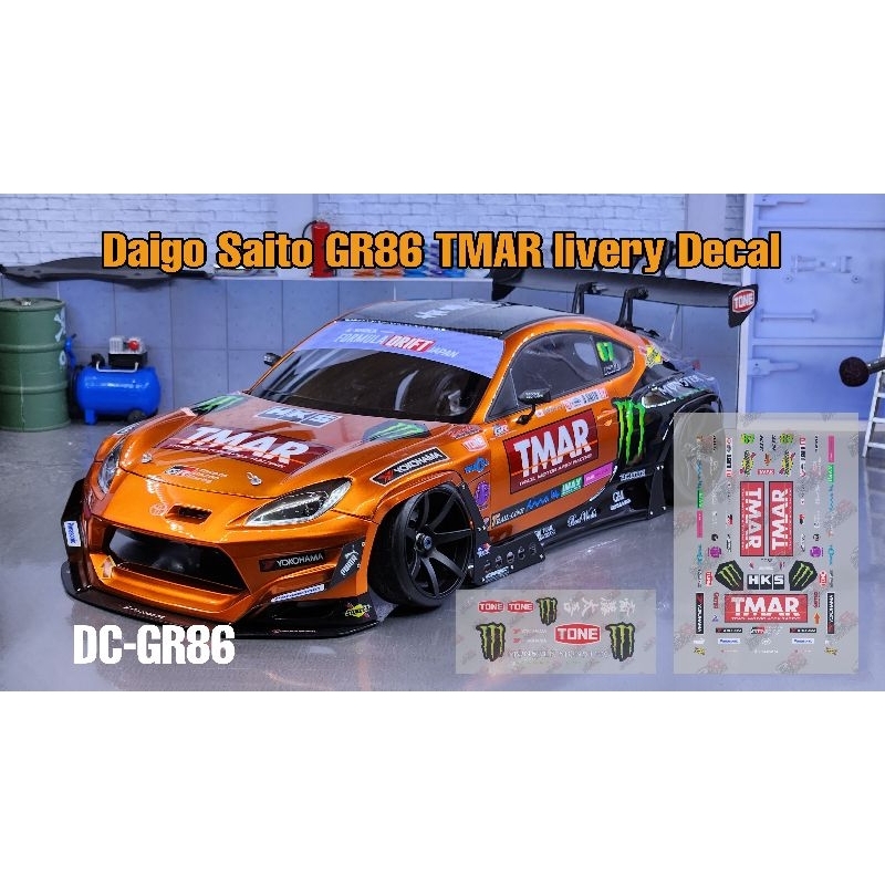 DG-86 / UV Printing Sticker For RC 1/10 body GR86 daigo saito 2022 ...
