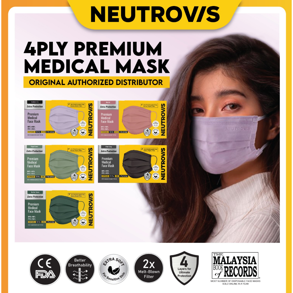 NEUTROVIS MEDICAL Premium MASK 3Ply Premium Medical Face Mask by ...