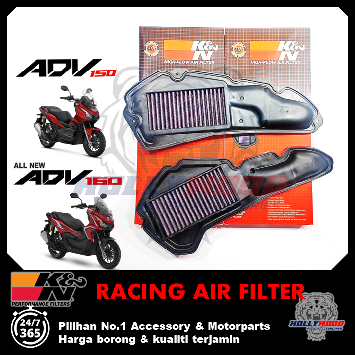 HONDA ADV150 ADV160 K&N RACING AIR FILTER NO.1 AIR FLOW HIGH PERFORMANCE POWERFULL YOUR BIKE ...
