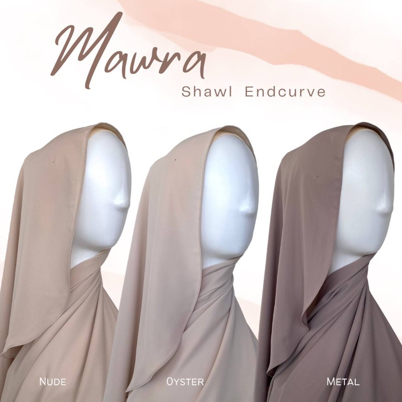 CHIFFON SILK SHAWL CURVE | MAWRA SHAWL END CURVE (2 METER) | Shopee ...