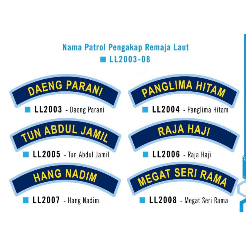 HITAM Young SEA MEASUREMENT PATROL NAME / SHOULDER BADGE FOR TODAK ...