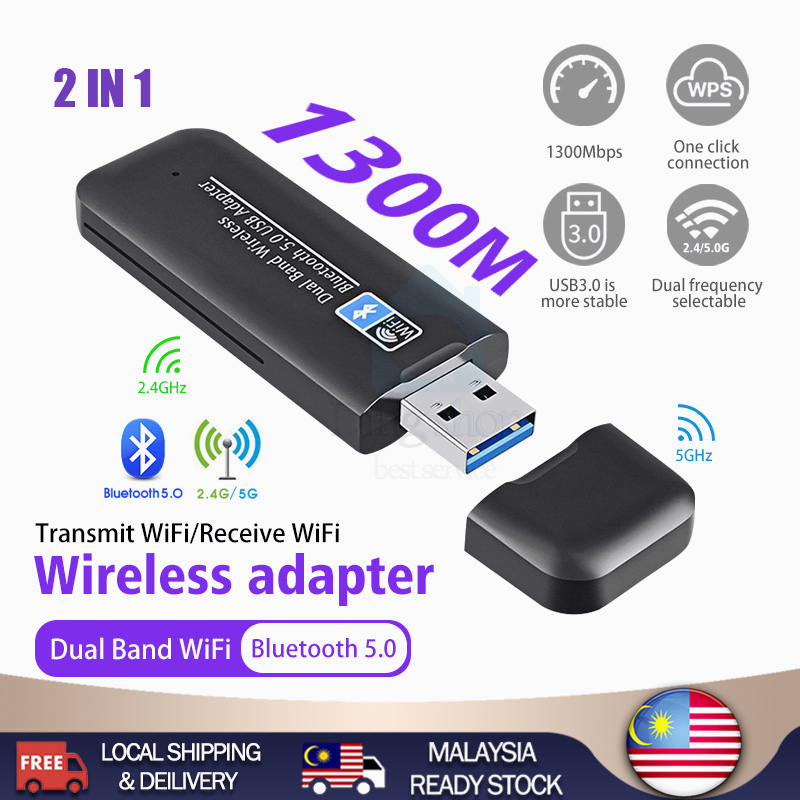 Free Driver High Speed USB Wifi Adapter 1300Mbps Wireless Modem Dual ...