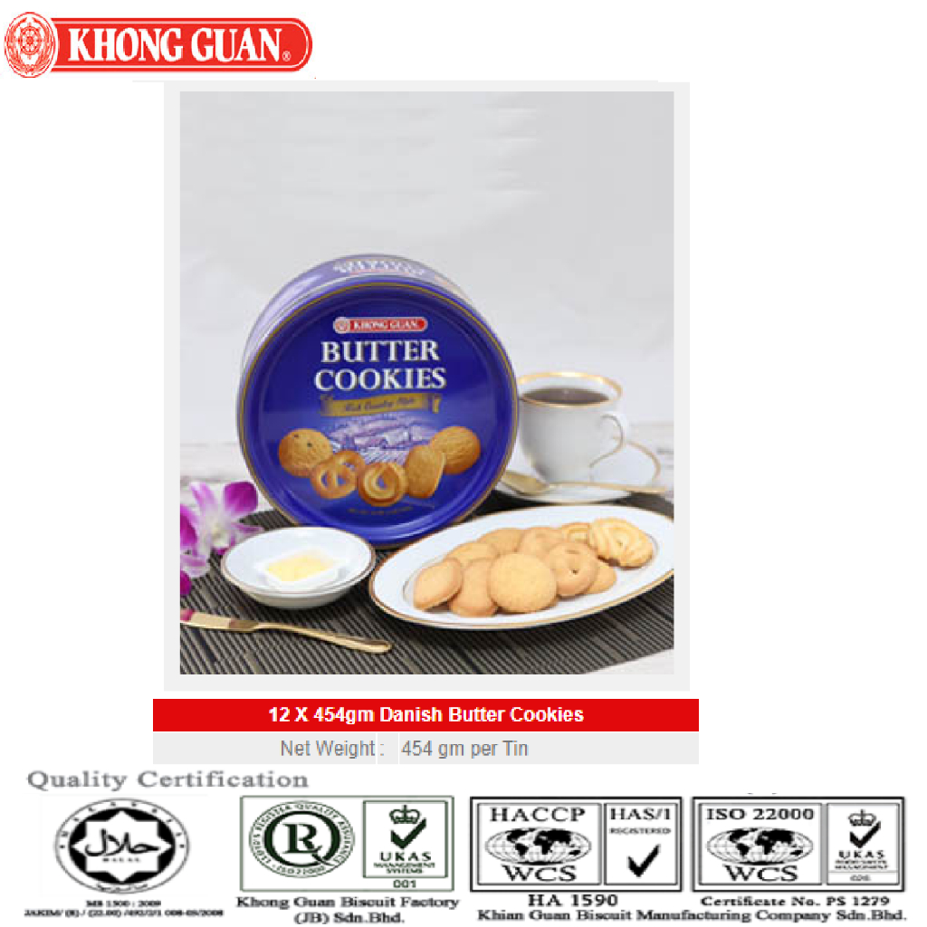 Khong Guan Danish Butter Cookies (Tin) 454g Biskut Mentega Butter (Halal) | Shopee Singapore