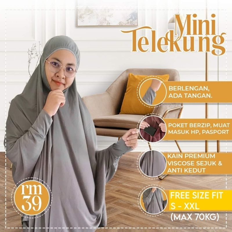 Telekung mini telekung umrah [ HAND & ZIP POCKET) | Shopee Singapore