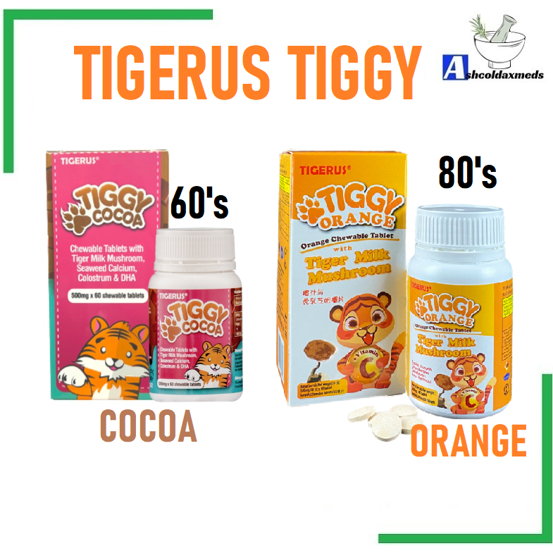 TIGERUS TIGGY Orange Chewable Tablets (500mg 80 tablets) or TIGGY COCOA ...