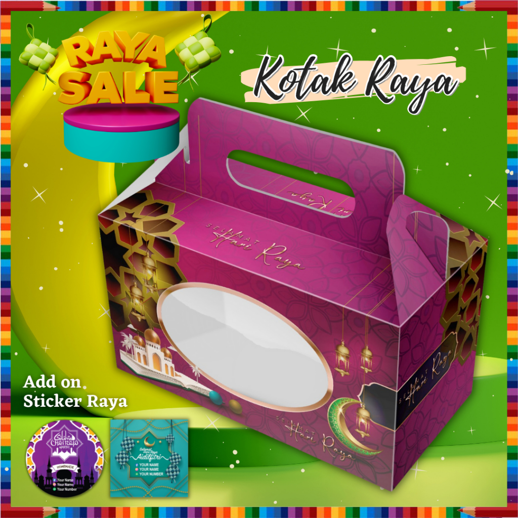 2023 RAYA Kotak Kuih Hari Raya | Hari Raya Hadiah Box with Handle ...