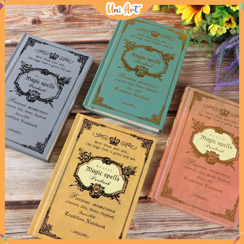 160sheets Style Magic Spell Retro Notebook Journal Thick Hardcover ...