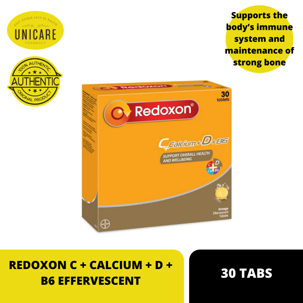 REDOXON VITAMIN C + CALCIUM + D + B6 EFFERVESCENT 30 TABLETS | Shopee ...
