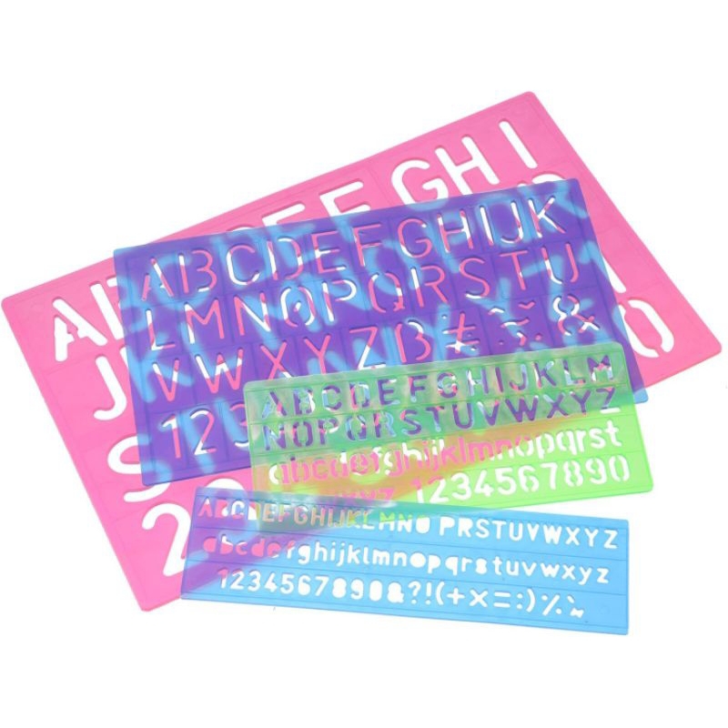 4 in 1 Letter Alphabet Stencil & Number Stencils Ruler Set (22009 ...