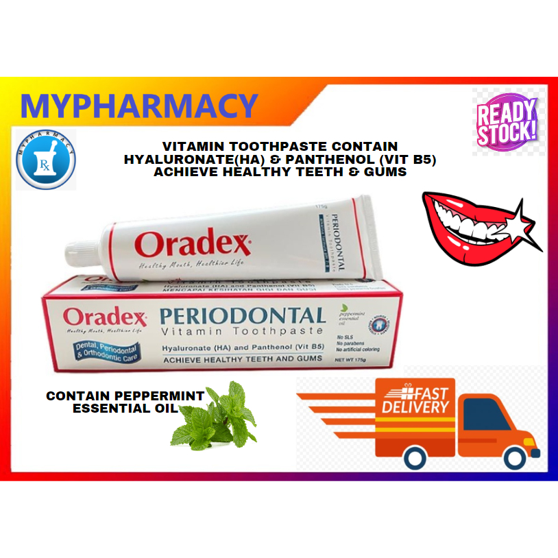 ORADEX PERIODONTAL VITAMIN TOOTHPASTE HA&VIT B5 175G | Shopee Singapore