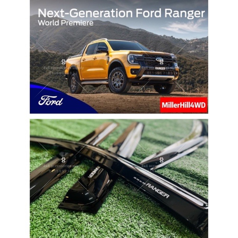 injection door visor Ford Ranger T9 Visor & Raptor 2022-2023 XL XLT ...