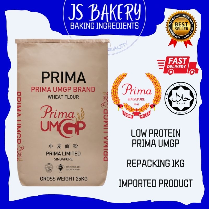 LOW PROTEIN FLOUR / (低筋粉) CAKE FLOUR 1KG [REPACK] PRIMA UMGP | Shopee ...