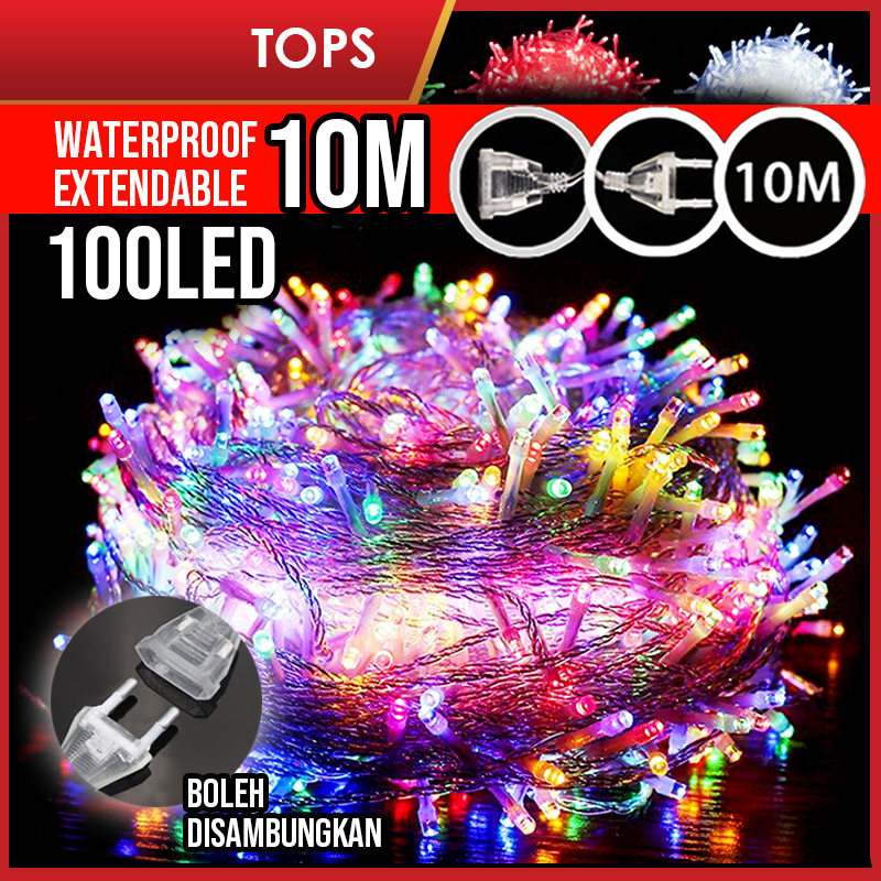 2025 Viral 10M|100LED Fairy String Light Outdoor Waterproof Lampu Raya ...