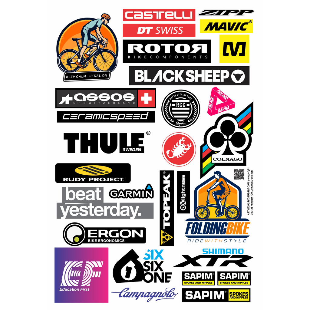 30 pcs cycling sticker MTB roadbike stiker basikal bicycle sticker ...