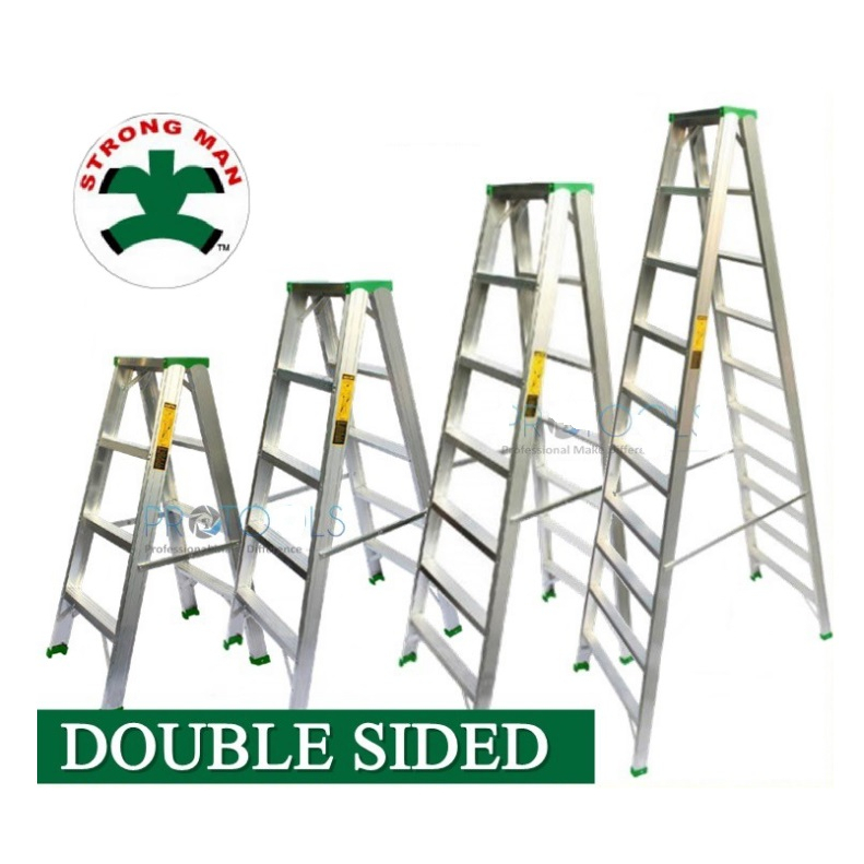 STRONGMAN ALUMINIUM LADDER DOUBLE SIDED LADDER TANGGA LIPAT 4 STEPS 5 ...