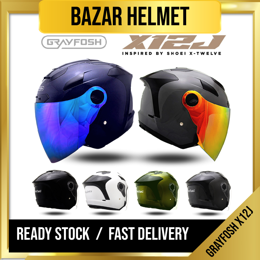 Grayfosh X12J Helmet Open Face Inspired by SHOEI X12 Design 6 colours ...