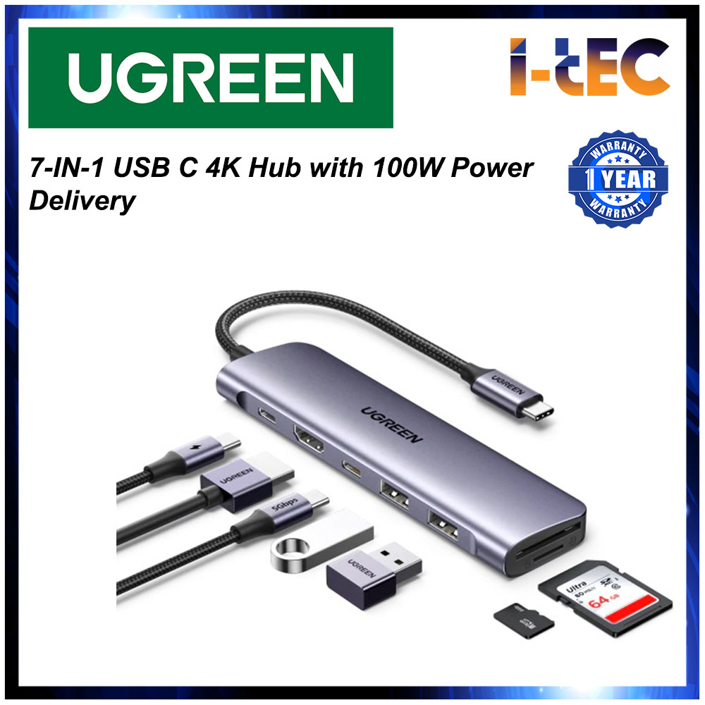 UGREEN 7-IN-1 USB C 4K Hub with 100W Power Delivery(15124) | Shopee ...