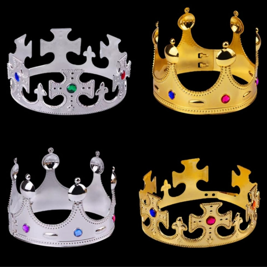 Crown King Queen / Prince Crown Gold Red Paper / Crown Plastic Diamond ...