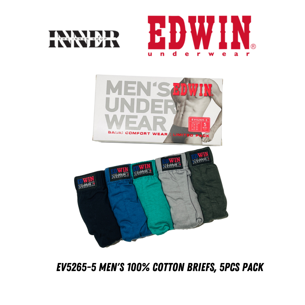 EV5265-5 Edwin Men's Underwear 100% Soft Cotton (5 Pieces) | EDWIN ...