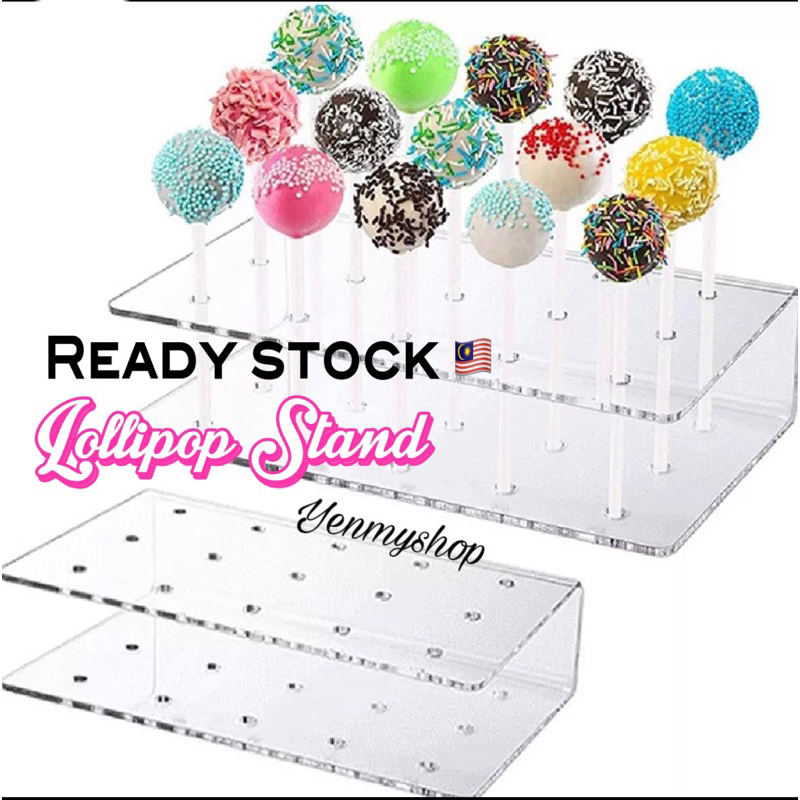 Acrylic Lollipop Holder Display Stand 15 Hole Rectangle Shape Double ...