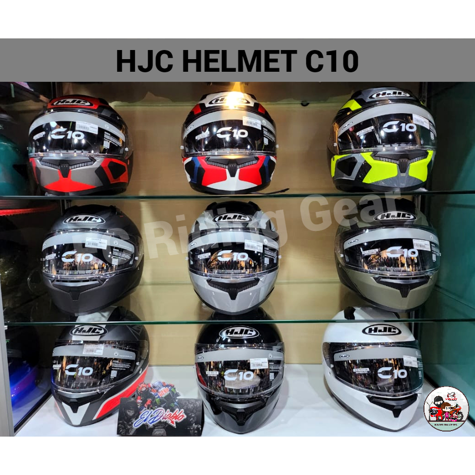 NEW MODEL 2023 HJC FULL FACE HELMET C10 WITH SINGLE CLEAR VISOR ...