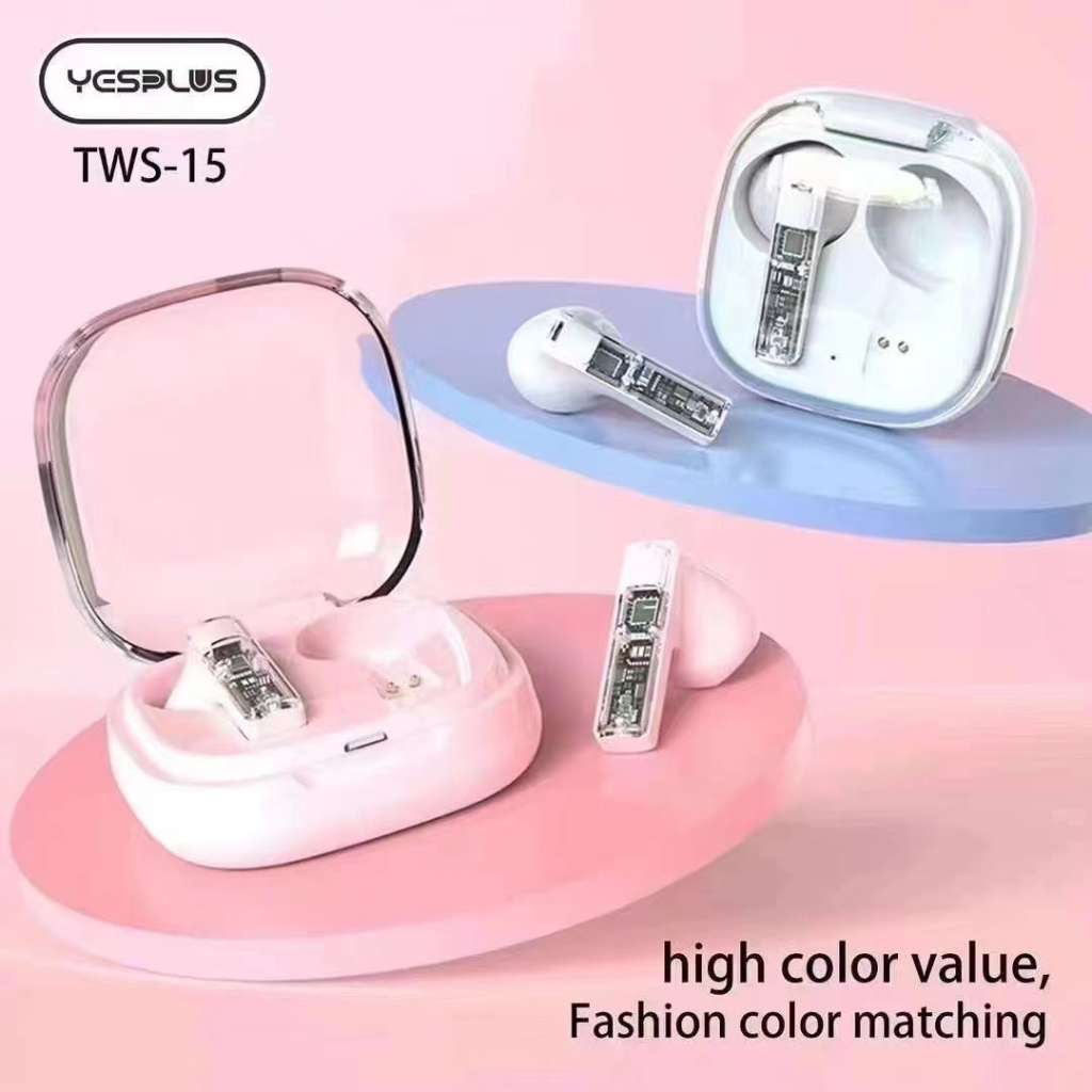 YESPLUS TWS-15 TWS Wireless Bluetooth V5.2 Earbuds Headset / Hi-Fi Super Bass / Zero Latency ...