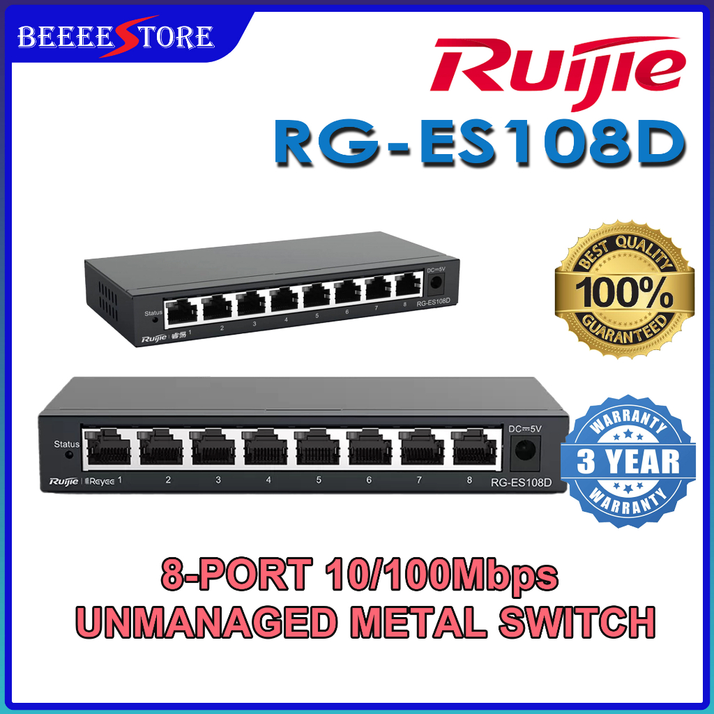 RUIJIE REYEE RG-ES108D 8-PORT 10/100 Mbps UNMANAGED METAL SWITCHES ...