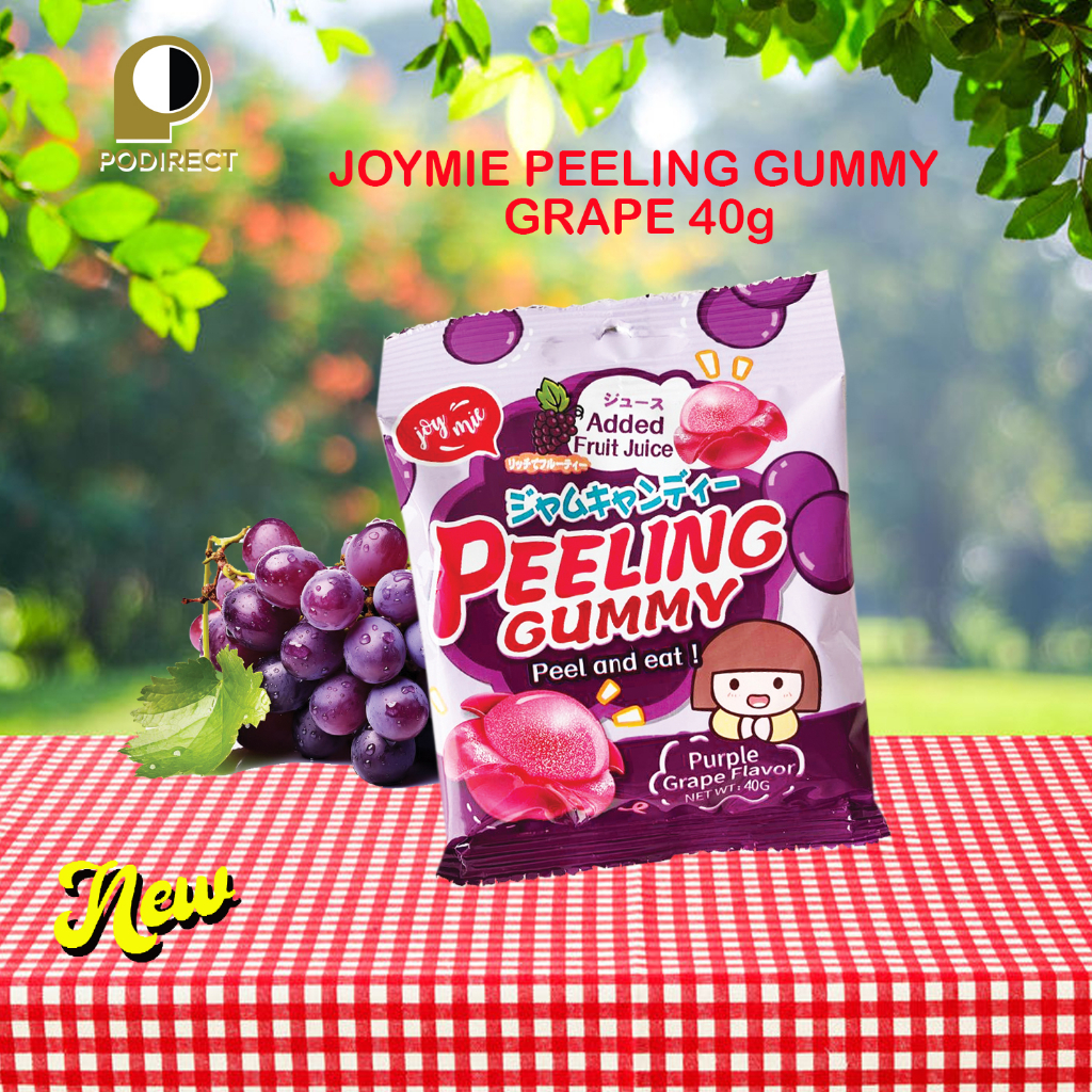 [Ready Stock][Halal] JOYMIE Sugar Flavored Gum Peeling Gummy 40G (Grapes/Strawberry) | Shopee ...