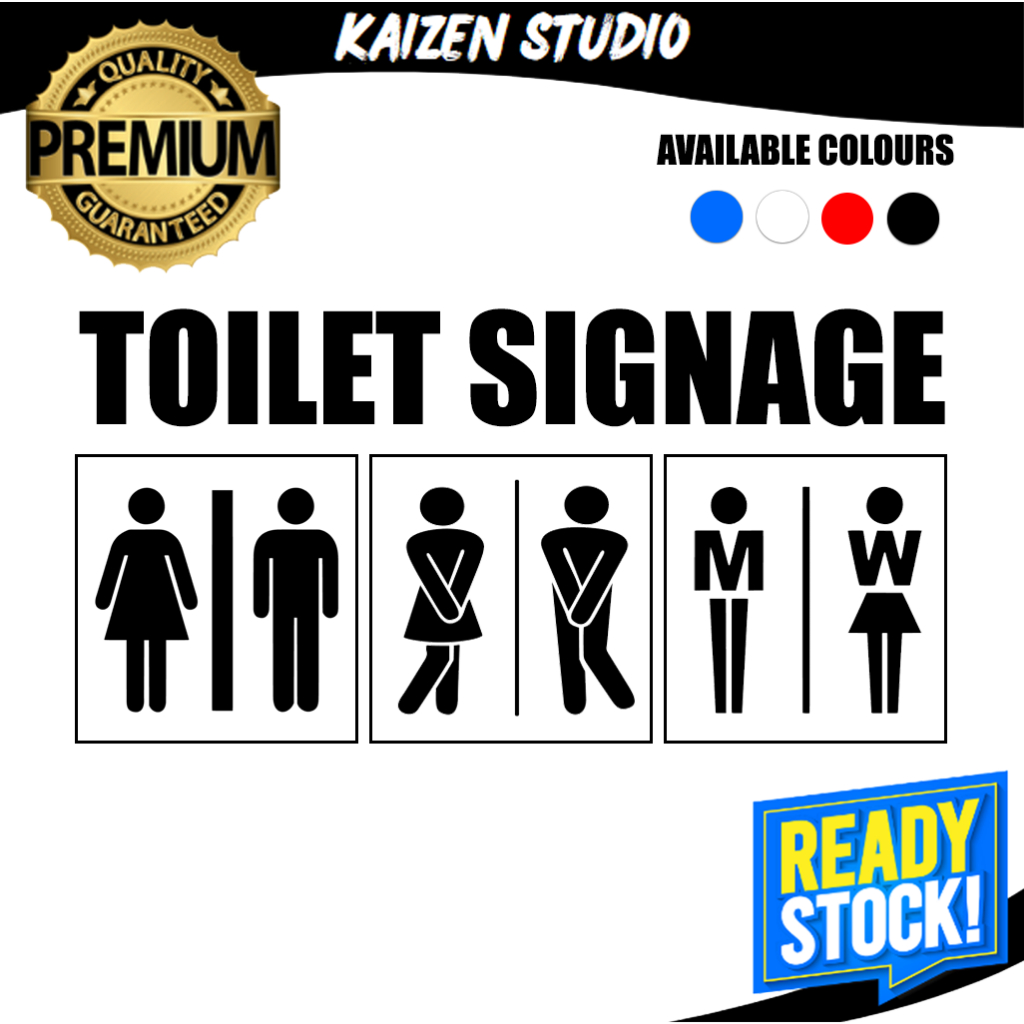 KAIZEN STUDIO TOILET SIGNAGE Sticker Vinyl Cutting Sticker | Shopee ...