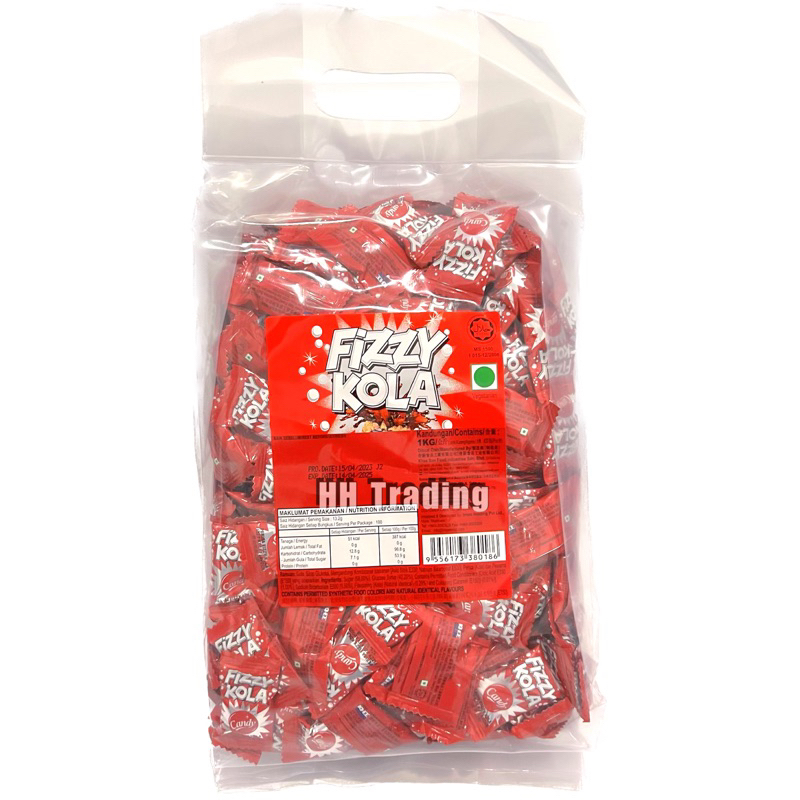 1kg FIZZY KOLA / COLA FLAVOURED CANDIES WITH FIZZY CENTRES 包心可乐口味 ...