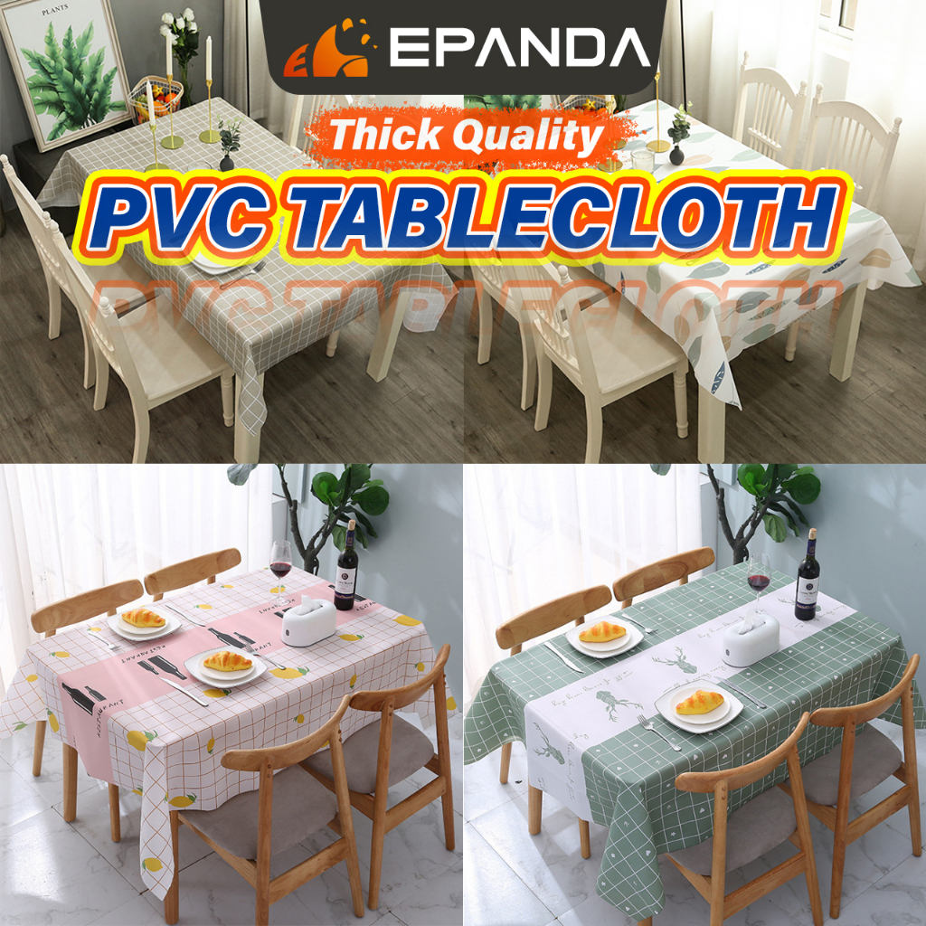 Epanda Table Cloth PVC Table Cloth Plastic Table Cover Dining Table ...