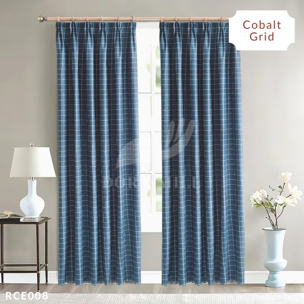 DORAMILL Scalloped Edge Langsir Curtain Semi Blackout Hook Pintu Door Tingkap Curtain Tirai RCE ...