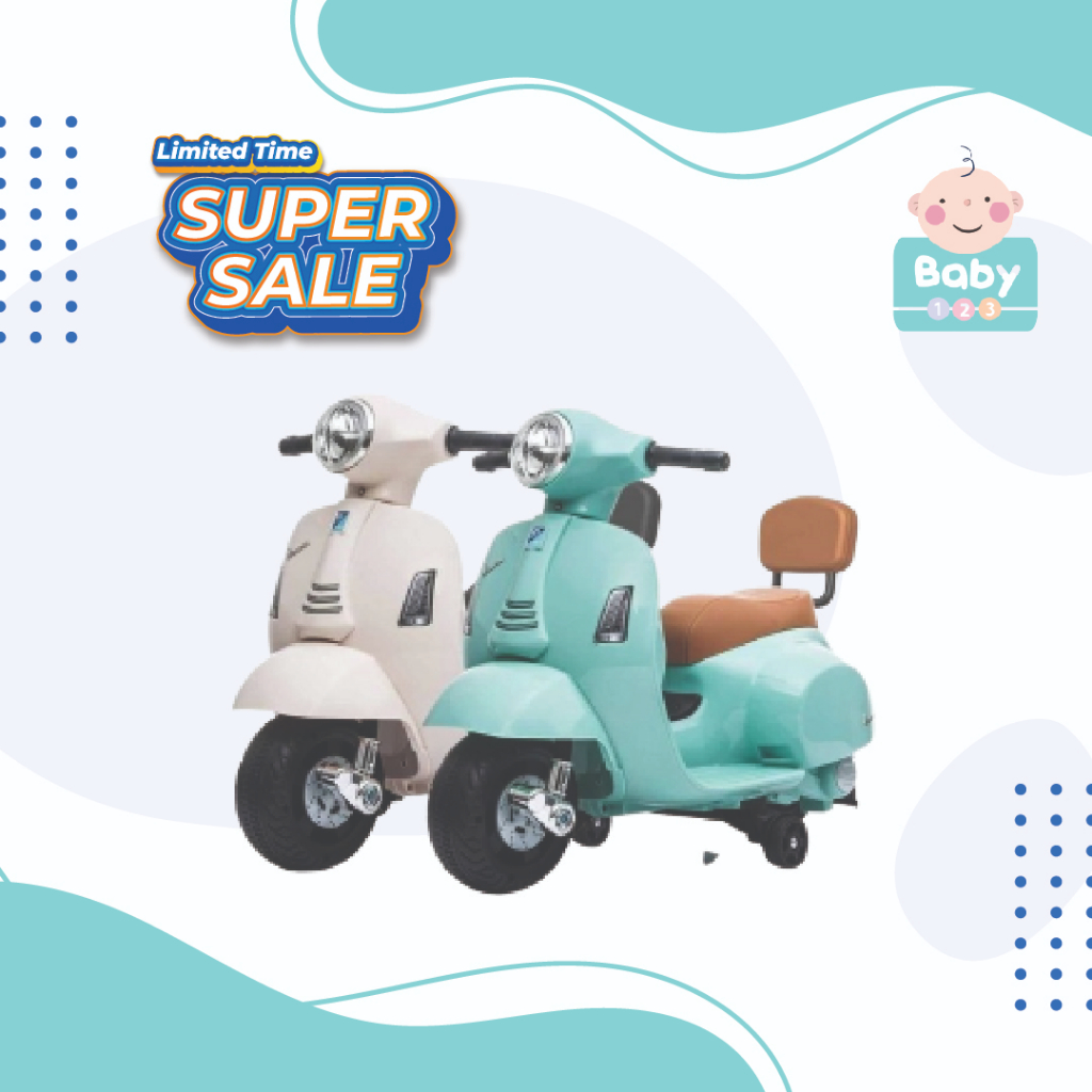 Koopers Mini Vespa GTS Electric Ride-On Scooter With MC Mark | Shopee ...