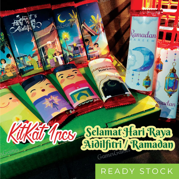 HARI RAYA & RAMADAN CUTE CARTOON PICTURE DESIGN KITKAT 1PCS | Shopee ...