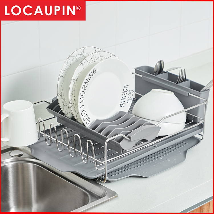 Locaupin Detachable Stainless Steel Dish Rack, Kitchen Sink Organizer ...