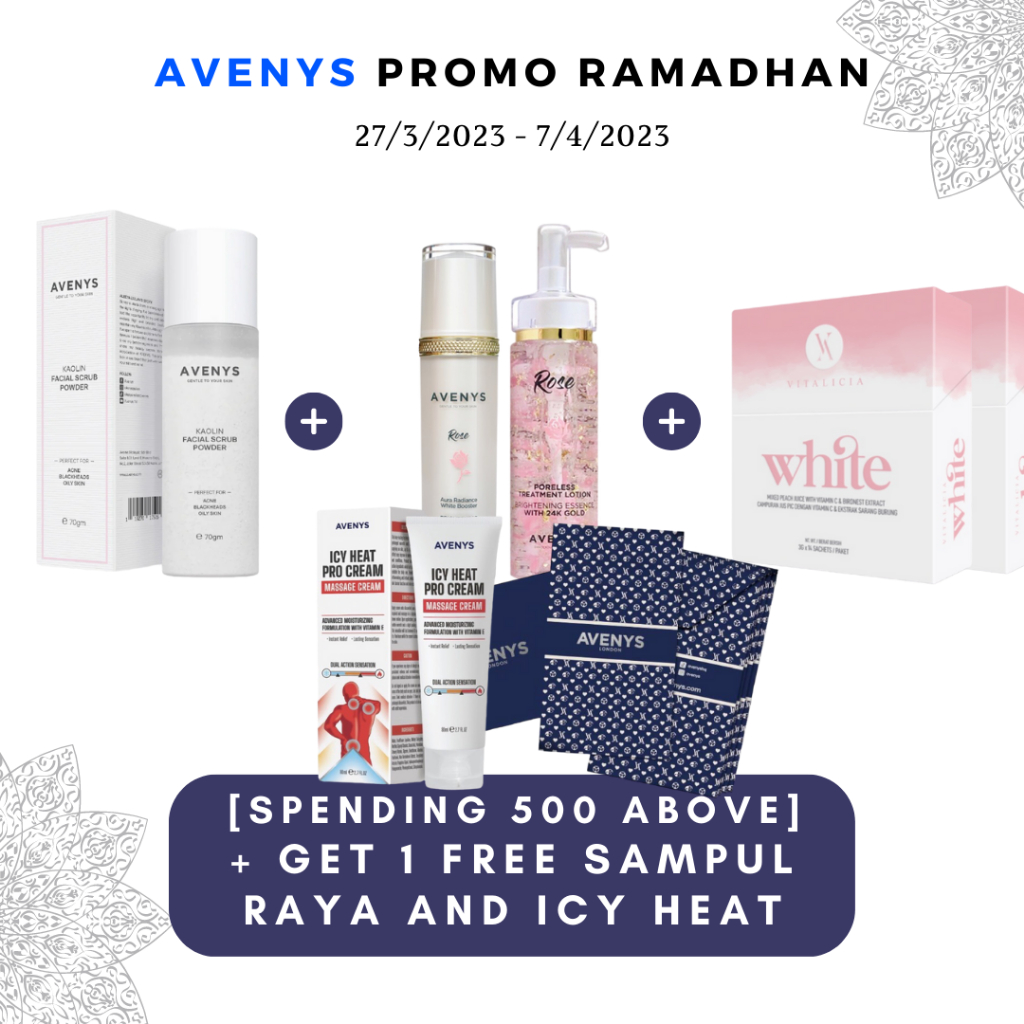 AVENYS 1 KAOLIN SCRUB + SET ROSE + 2 VITALICIA WHITE ( FREE 1 ICY HEAT ...