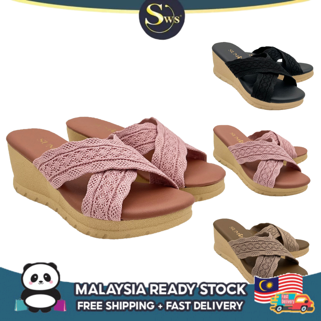 SWS Kids Girl Comfy Wedges Shoes Kasut Raya Budak Perempuan Sandals ...