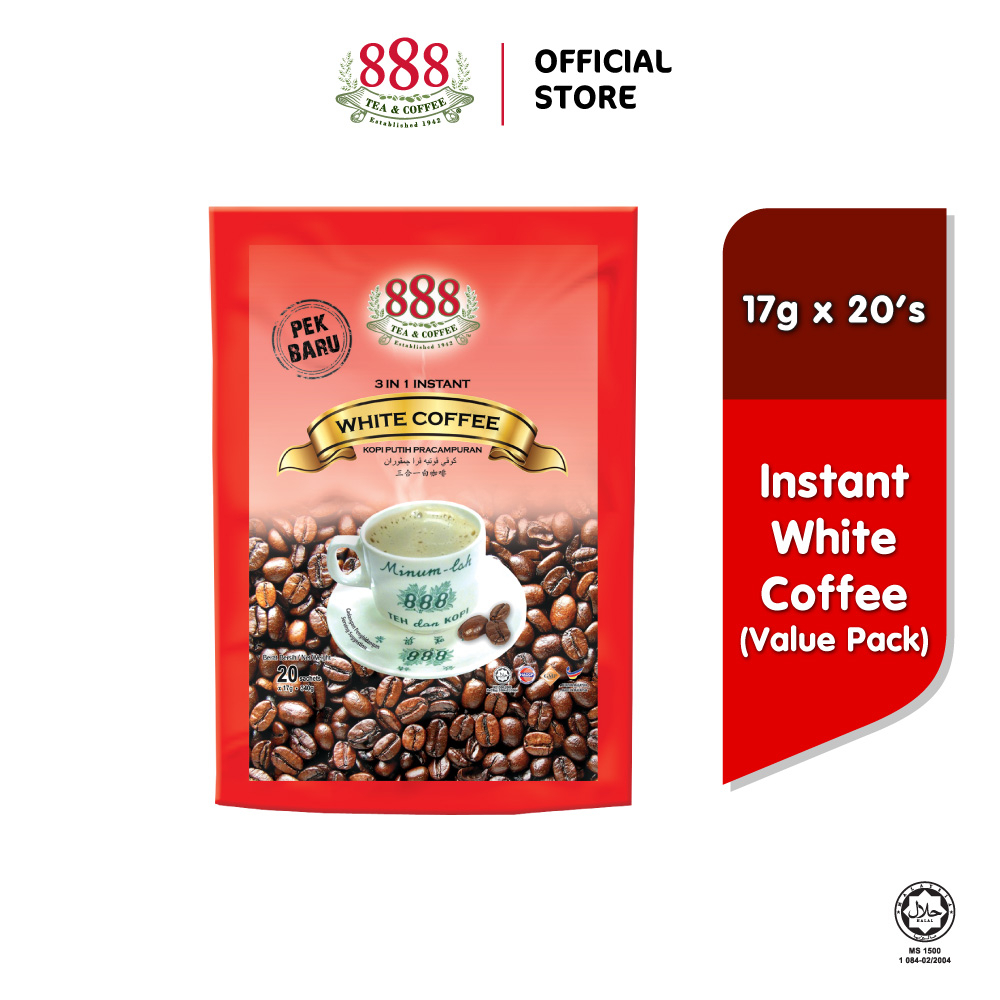 888 3 In 1 Instant White Coffee Value Pack (17g x 20 Sachets ) | Shopee ...
