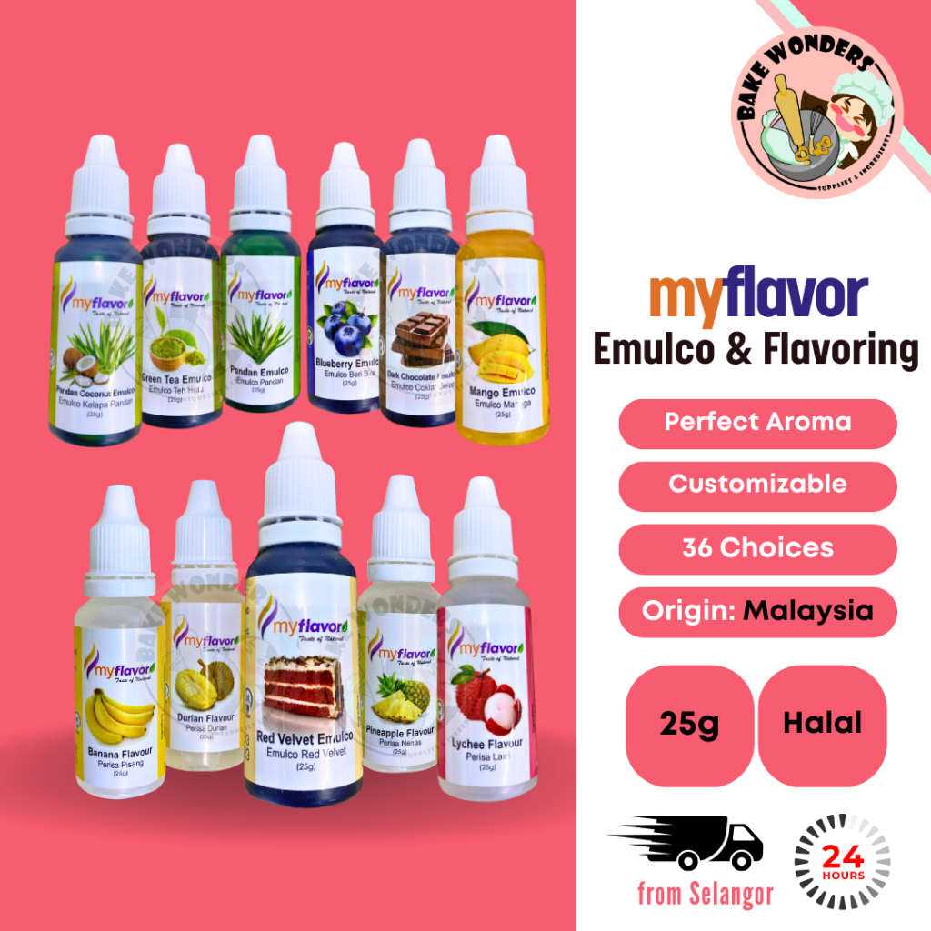 Myflavor Emulco Myflavor Flavoring 25G Vanilla Chocolate Lychee Red ...
