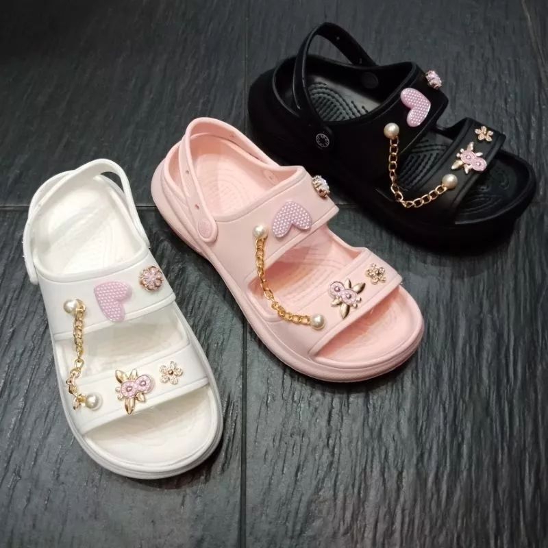 at Sandal cute croc with jitbiz blink blink adult woman/girl sandal ...