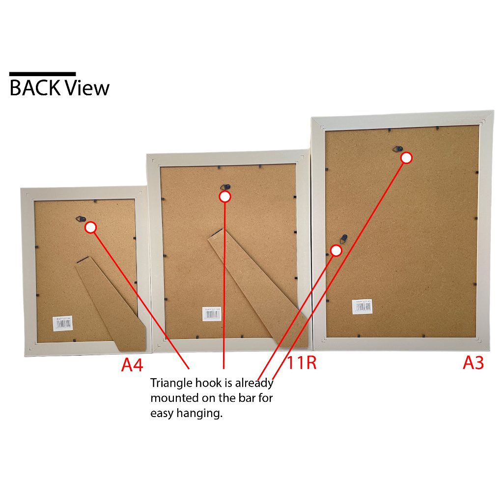 Photo Frame Size A4 / 11R / A3 - Light Gold Color(1pc) | Shopee Singapore