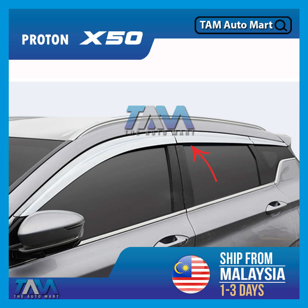 Proton X50 Titanium Door Visor Wind Deflector For X50 (2020-2024) Car ...