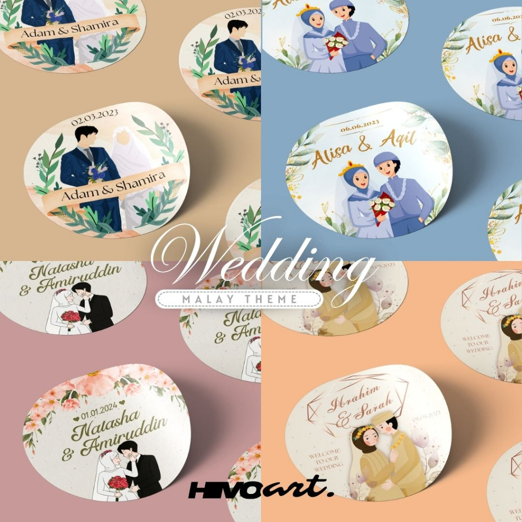 {MALAY Wedding THEME}CUSTOM STICKER LABEL | 100pcs | Product LABEL ...