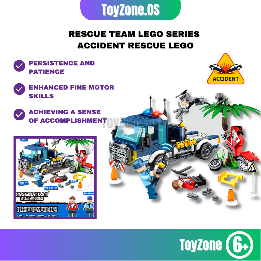 Lego Sembo Blocks Rescue Team Block Toy Car Accident Car Blocks Toy ...
