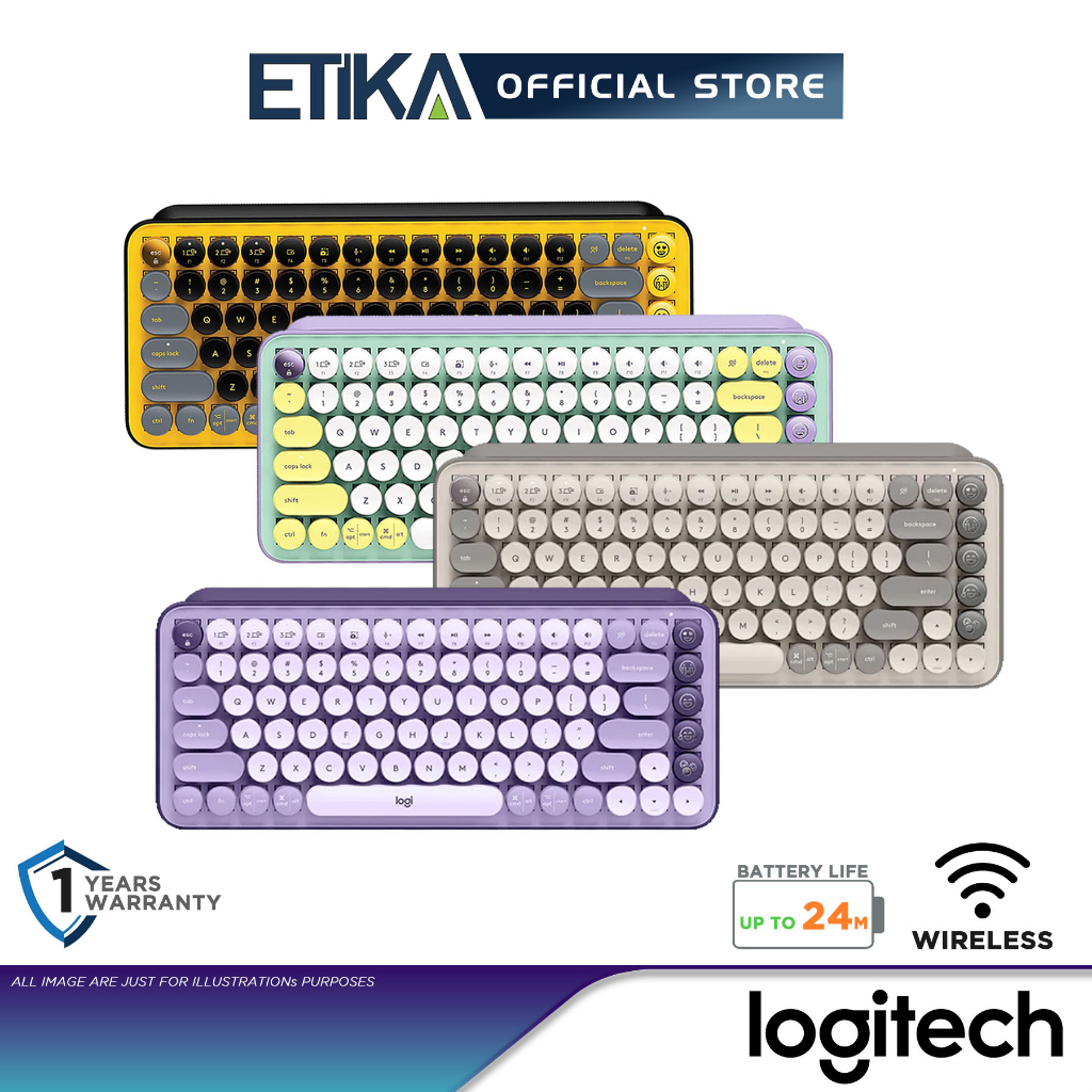 Logitech POP Keys Wireless Mechanical Keyboard with Customizable Emoji ...