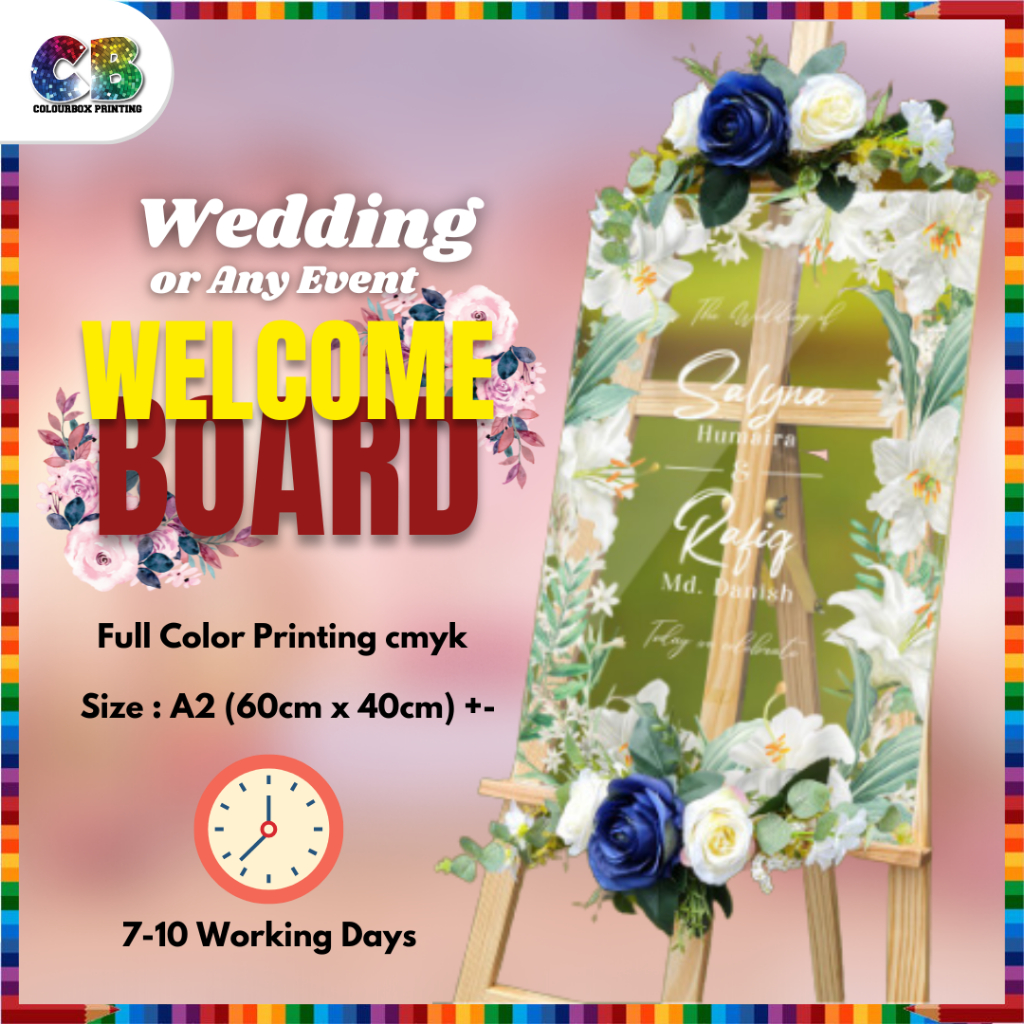 Welcome Board FOAMBOARD For Various Wedding Birthday majlis | Shopee ...