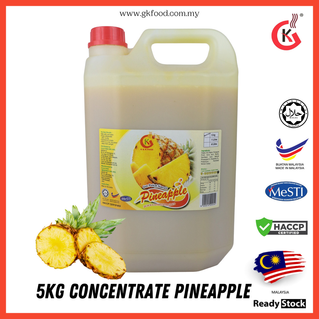 G&K 1:8 Concentrate Pineapple Juice 5kg(4L) | Jus Nanas Pekat Halal ...