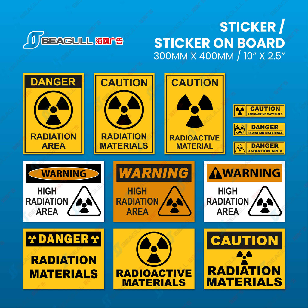Radioactive Radiative Caution Danger Signage Sticker Radiation Area ...