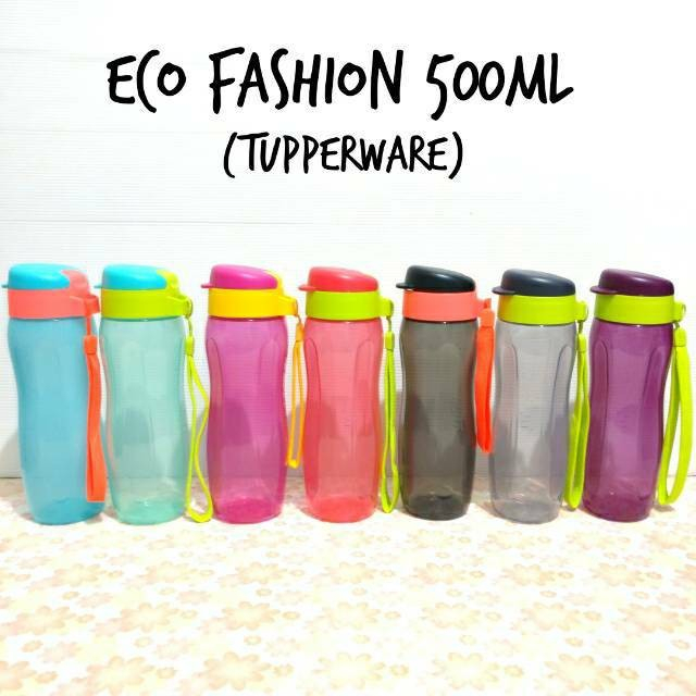 5 Types: Tupperware Slim Eco Bottle 500ml Flip Top (Different colour ...