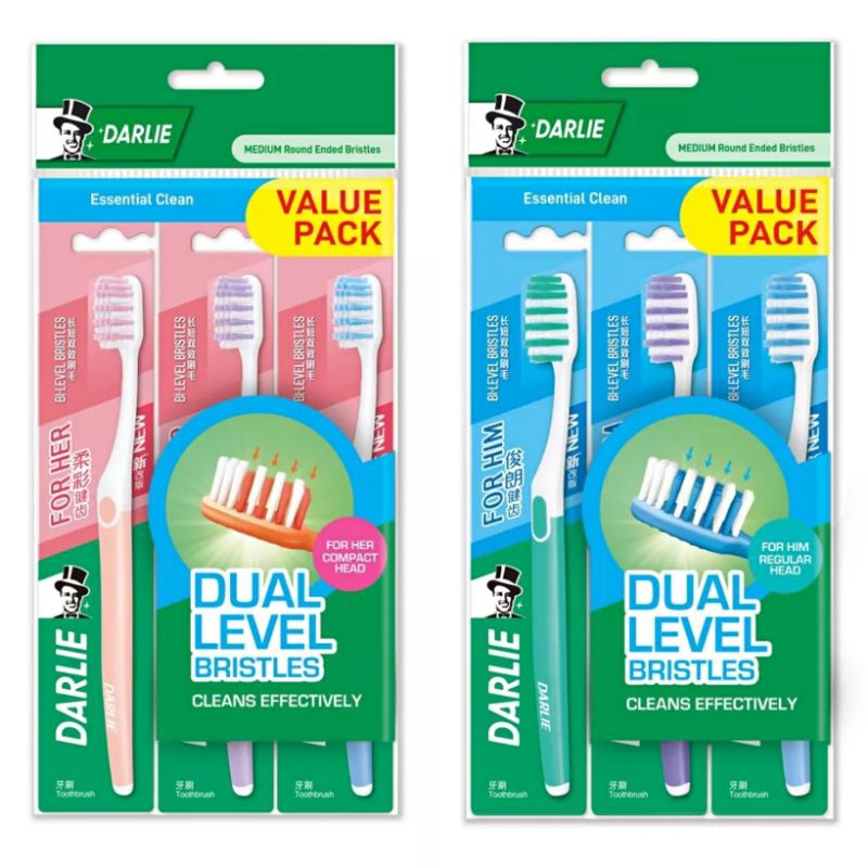 Darlie Toothbrush For Her/Him Value Pack (3S) | Shopee Singapore